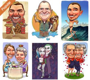 Premium Cartoon Full Body Caricatures | Caricatures From Photos
